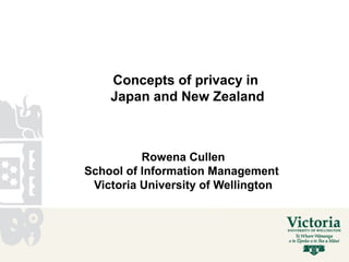 Concepts of privacy in Japan and New Zealand | PPT