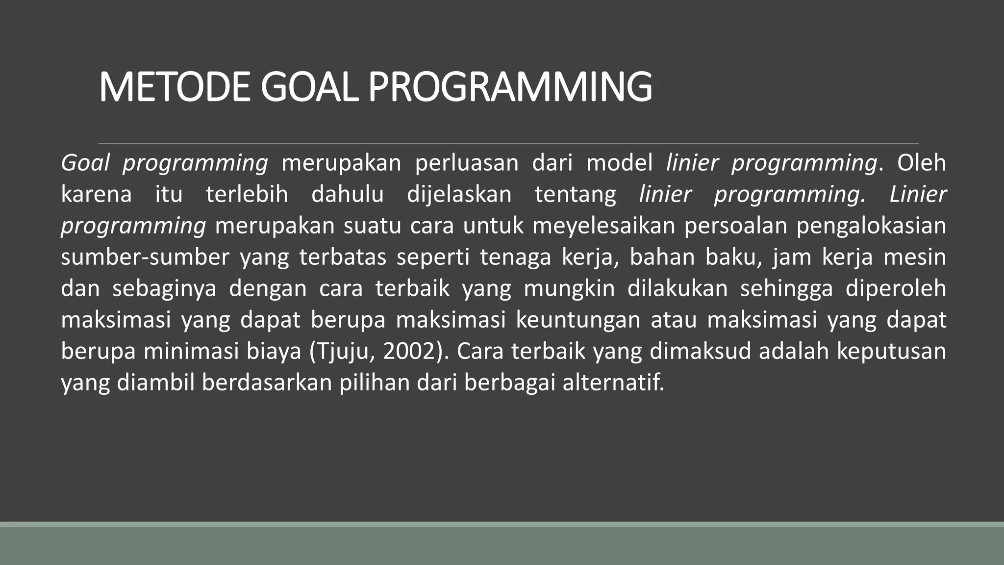 goal programing ppt | PPTX
