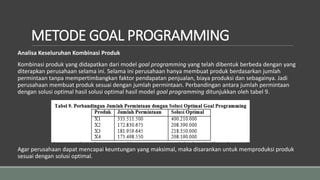 goal programing ppt | PPTX