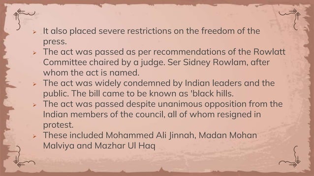 ROWLATT ACT.pptx | Sikhism | Religion & Spirituality