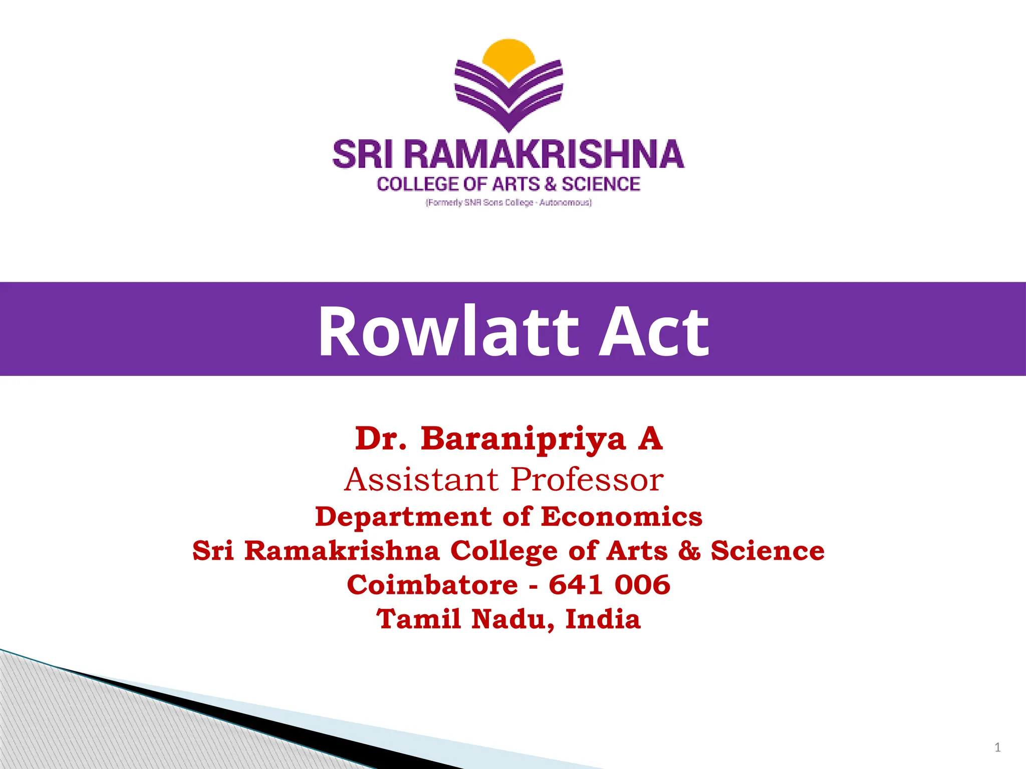 Rowlatt Act Power Point Presentation.... | PPTX