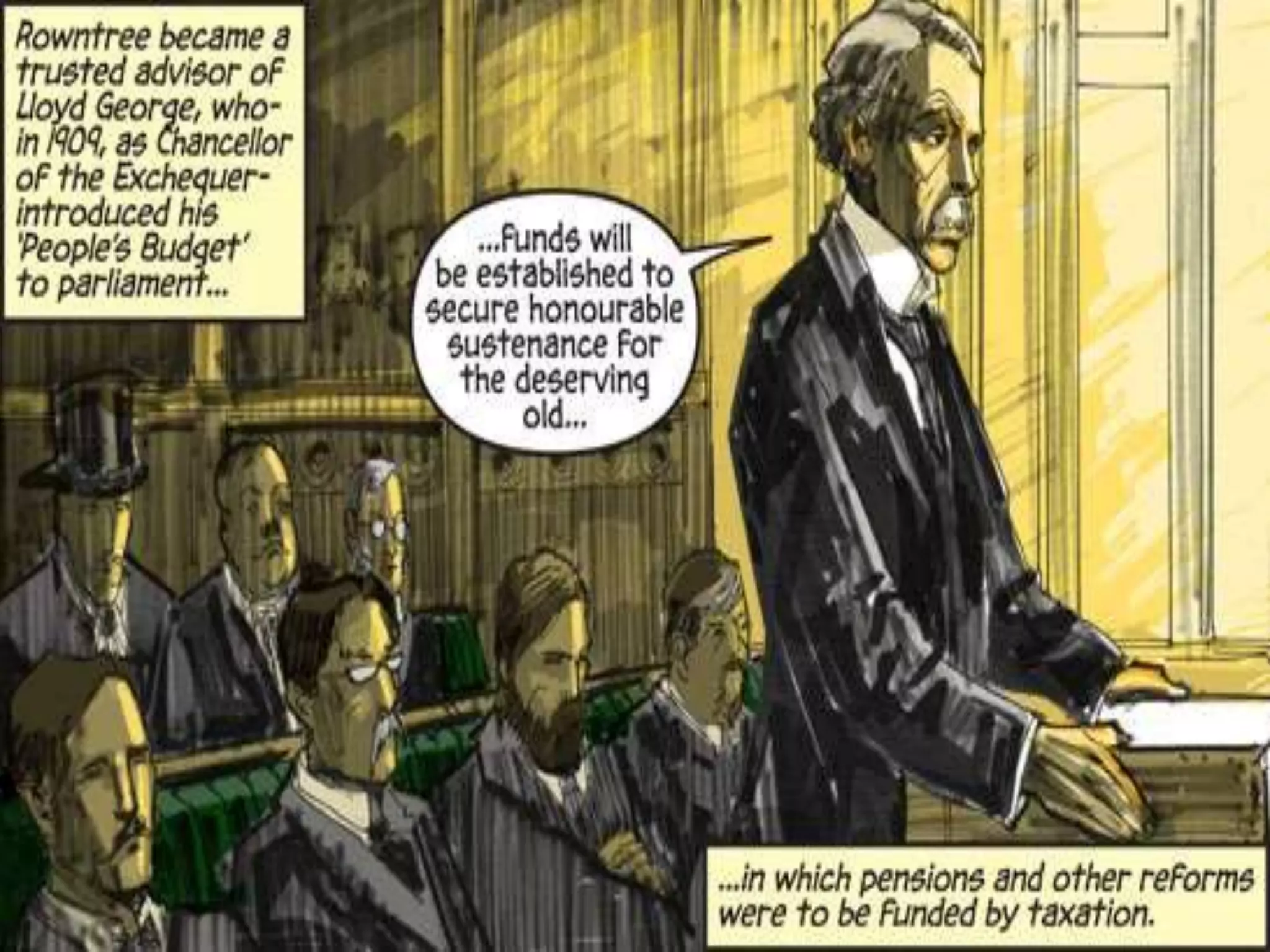 The Liberal Reforms - Rowntree comic strip | PPTX