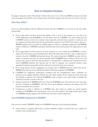 Row or Columnar Database | PDF