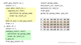 Row Pattern Matching 12c MATCH_RECOGNIZE OOW14 | PPT