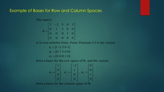 Row space, column space, null space And Rank, Nullity and Rank-Nullity theorem for matrices. | PDF