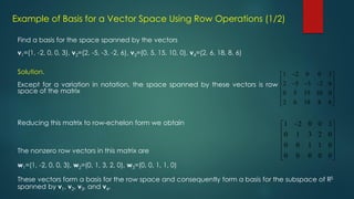Row space, column space, null space And Rank, Nullity and Rank-Nullity theorem for matrices. | PDF