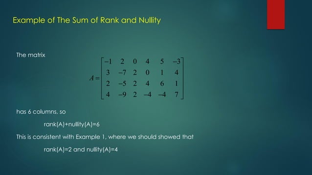 Row Space Column Space Null Space And Rank Nullity And Rank Nullity