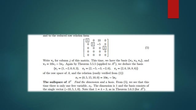 Row Space Column Space Null Space And Rank Nullity And Rank Nullity Theorem For Matrices Ppt