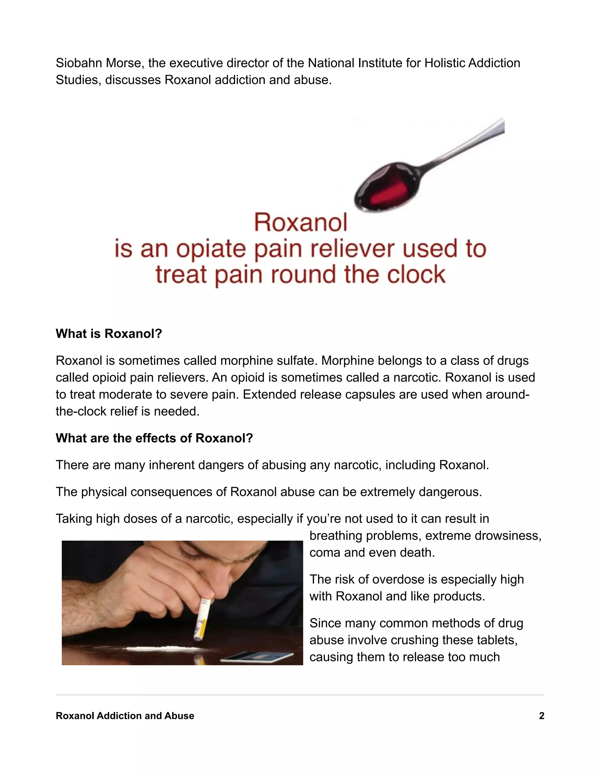 Roxanol Addiction and Abuse | PDF