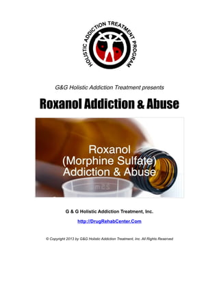 Roxanol Addiction and Abuse | PDF