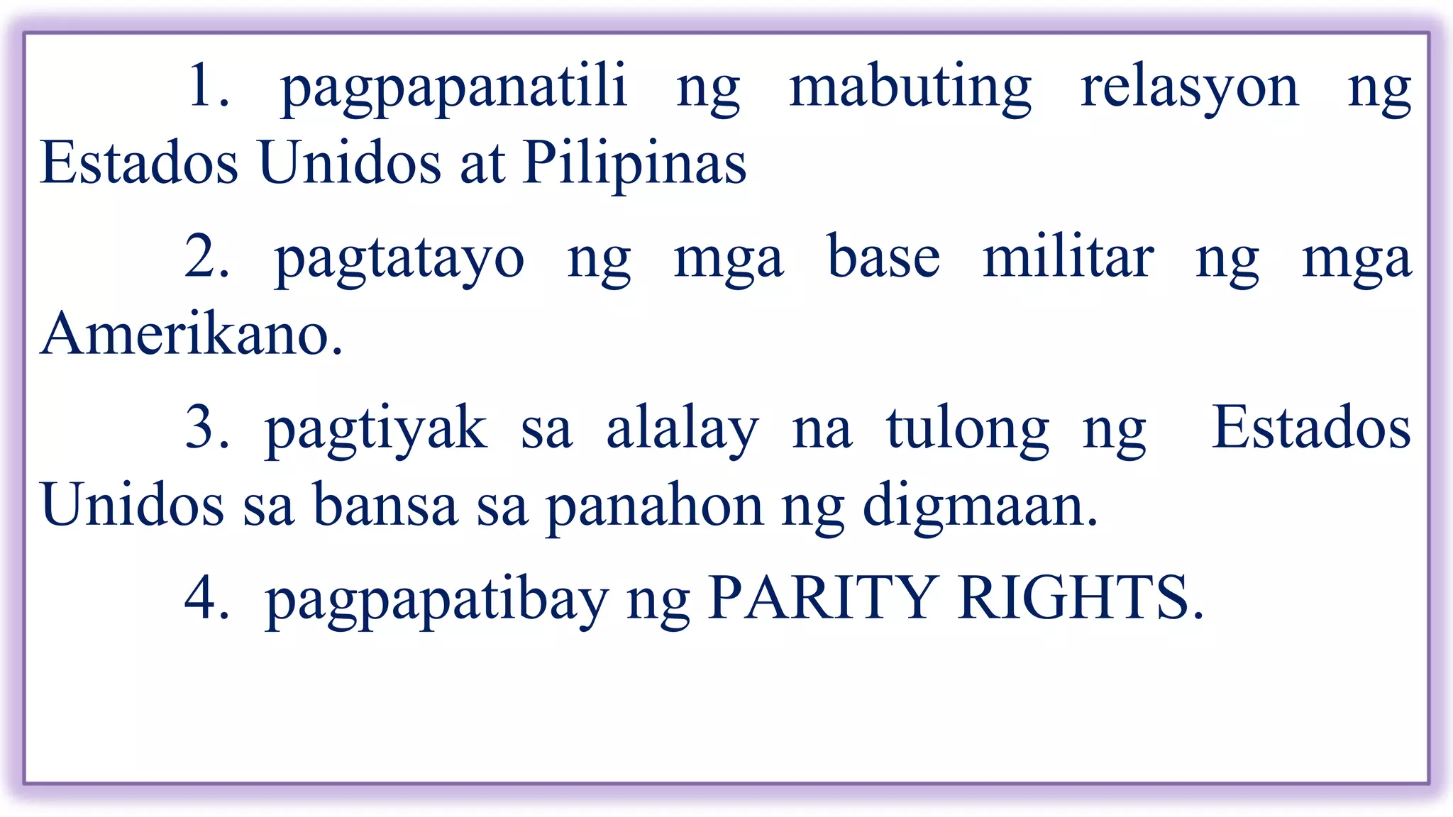 Panunungkulan ni Manuel Roxas | PPT