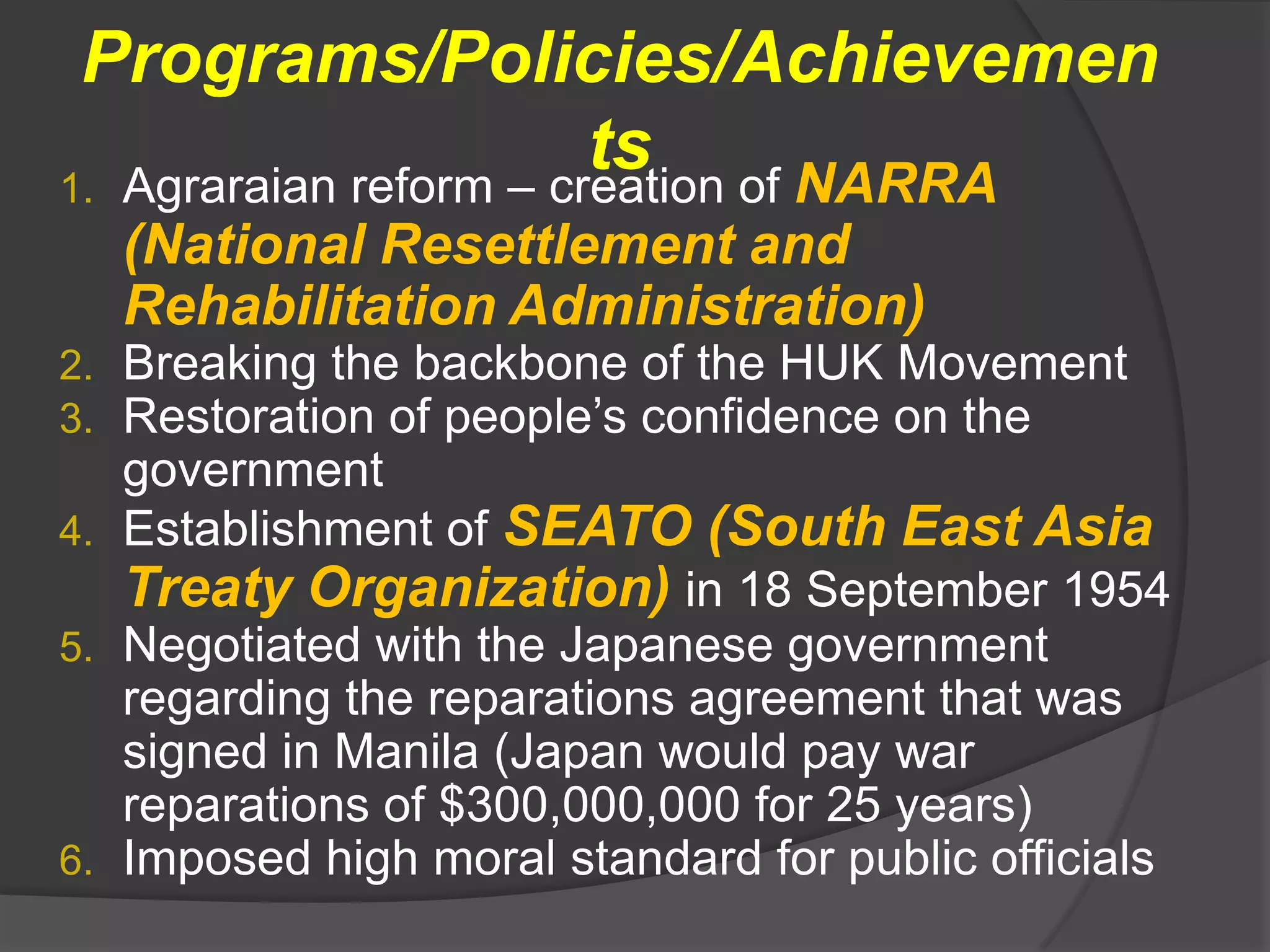 Roxas administration (DBS-Manila) | PPTX