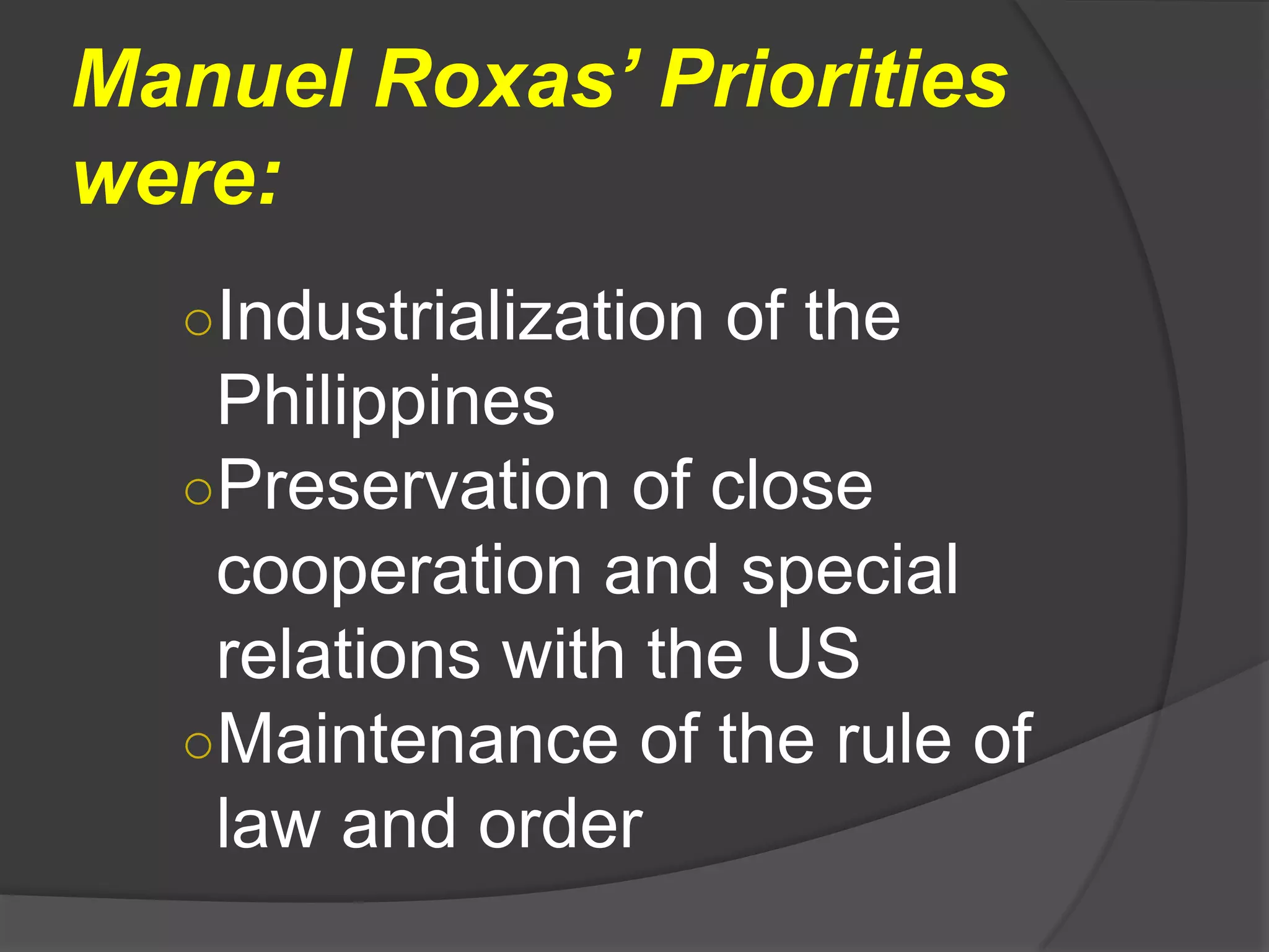 Roxas administration (DBS-Manila) | PPTX