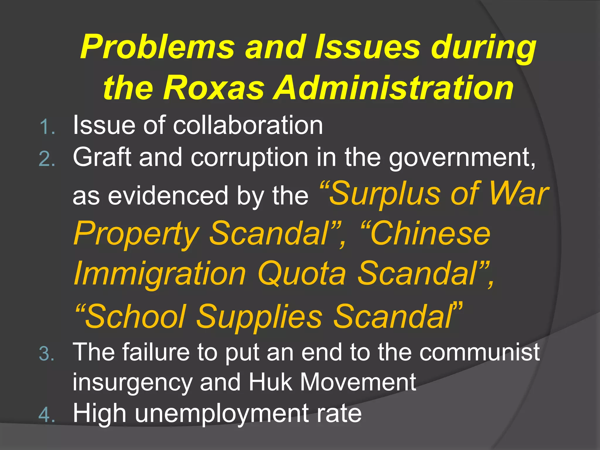 Roxas administration (DBS-Manila) | PPTX