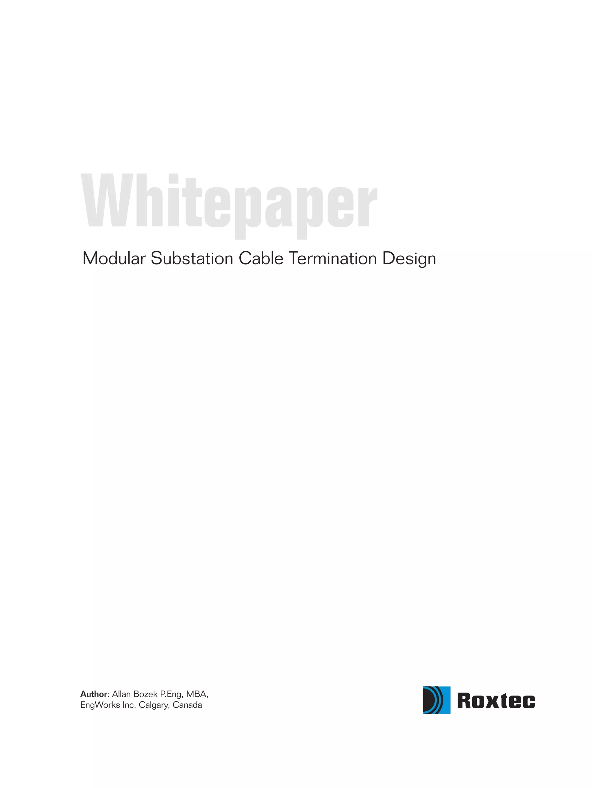 Roxtec Cable Transits - Substation Cable Termination Design | PDF