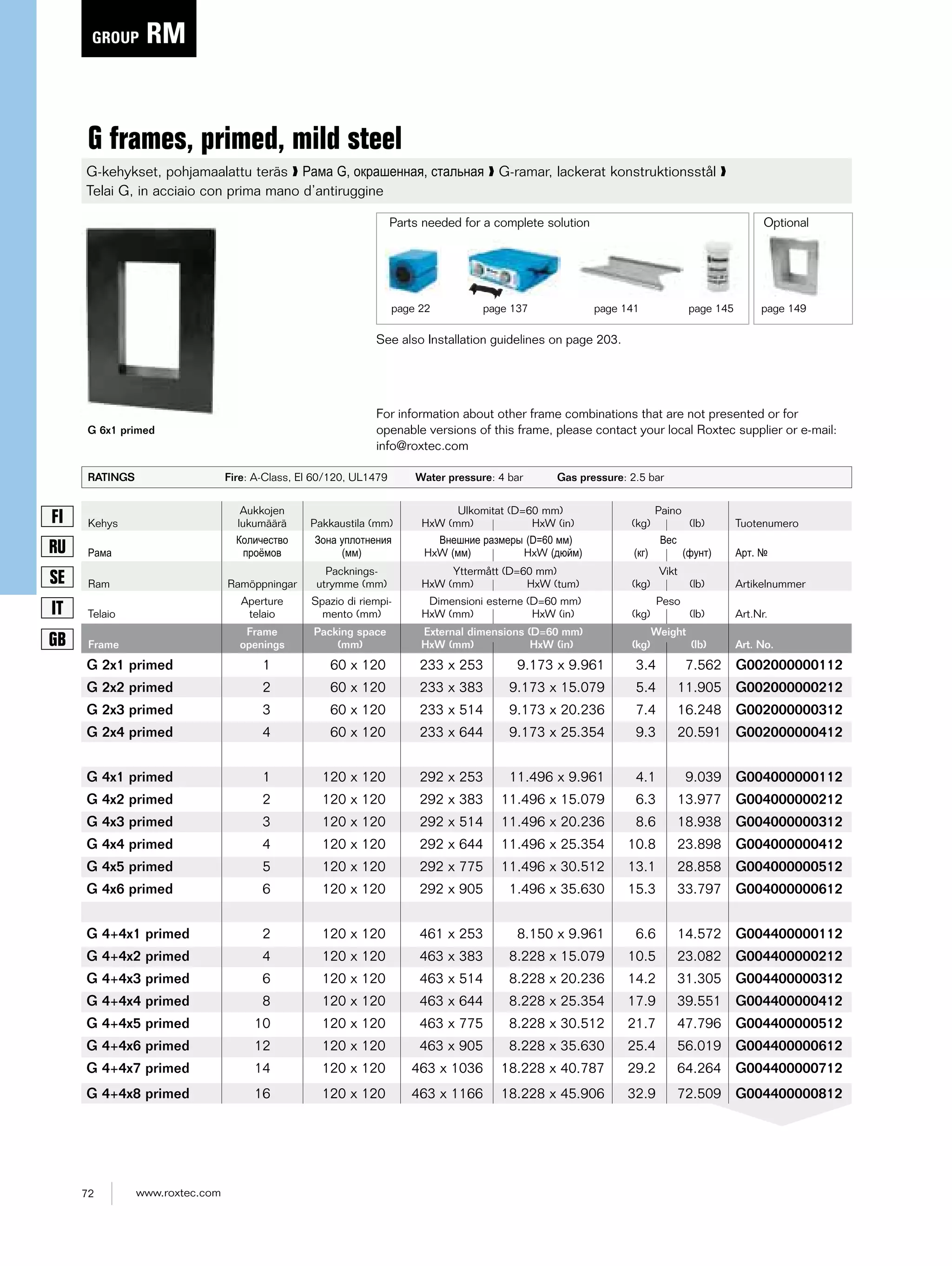 Roxtec Cable Transit Seals - Roxtec G Cable Transit Frame | PDF