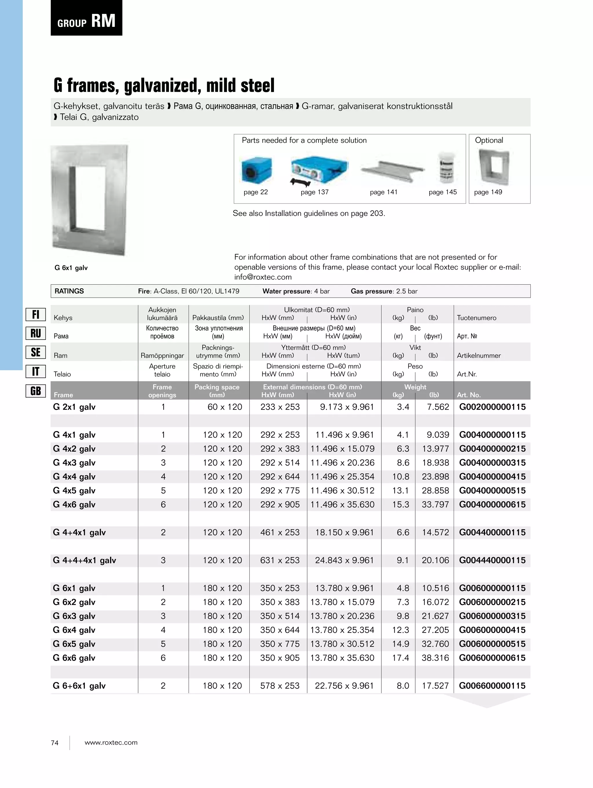 Roxtec Cable Transit Seals - Roxtec G Cable Transit Frame | PDF