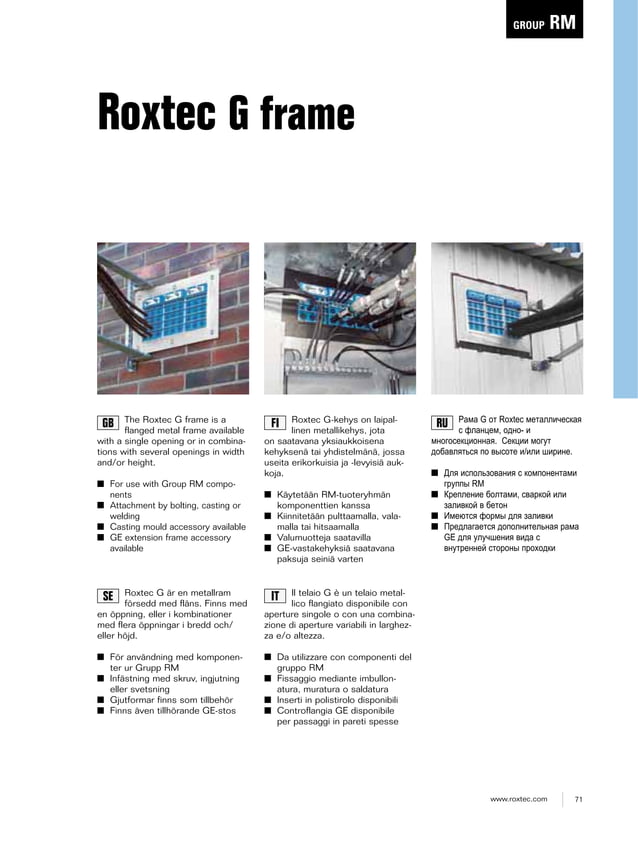 Roxtec Cable Transit Seals - Roxtec G Cable Transit Frame | PDF