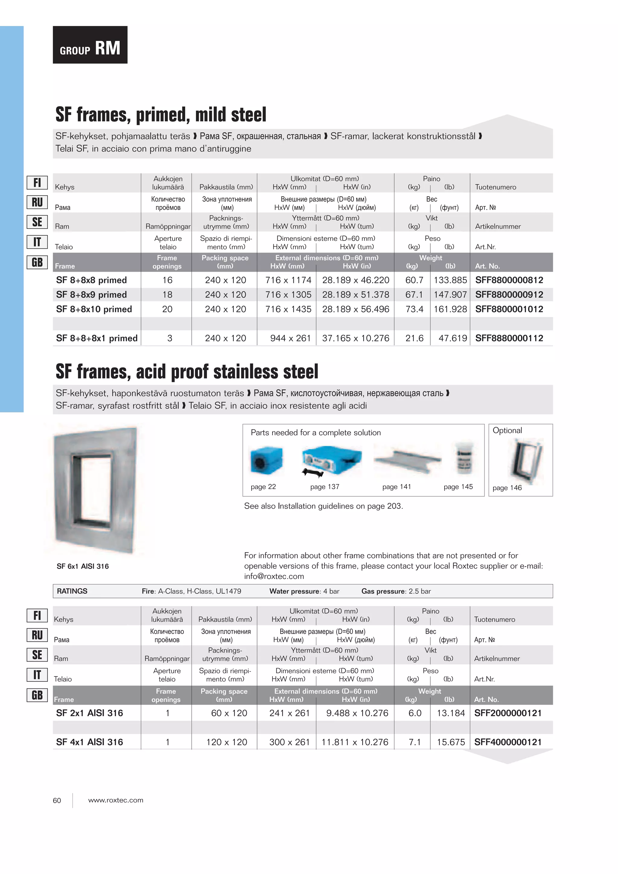 Roxtec Cable Transit Seals - Roxtec SF Cable Transit Frame | PDF