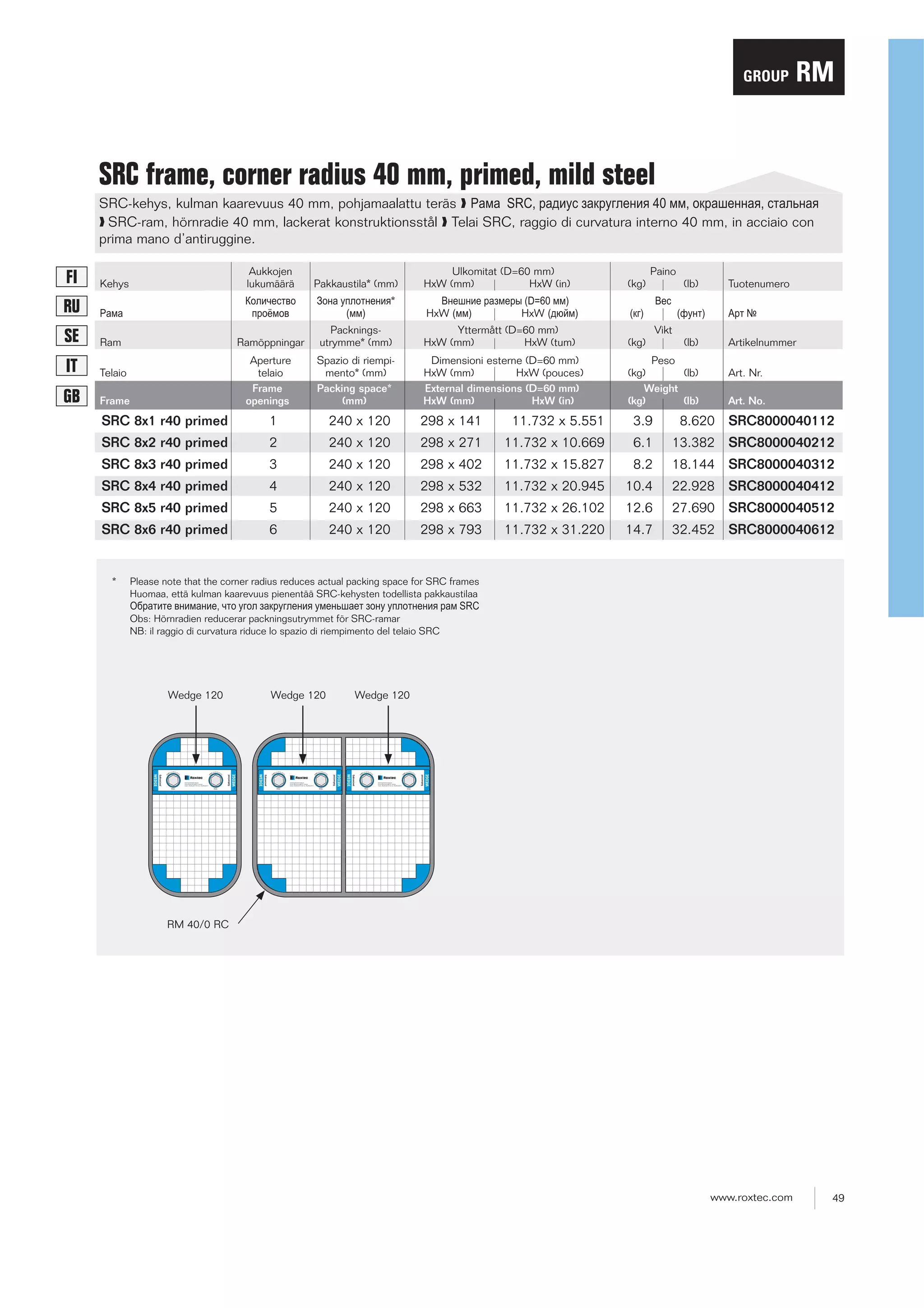 Roxtec Cable Transit Seals - Roxtec SRC Cable Transit Frame | PDF