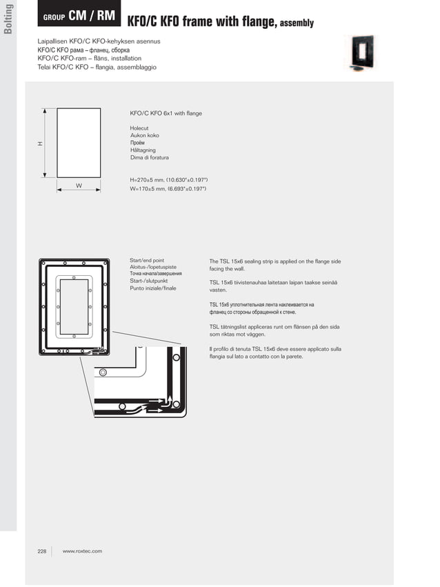 Roxtec Cable Transit Seals - Roxtec C KFO Cable Transit Frame | PDF