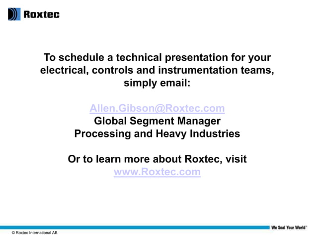 Roxtec MCT - Cable Entry Solutions for Process Industries | PPTX ...