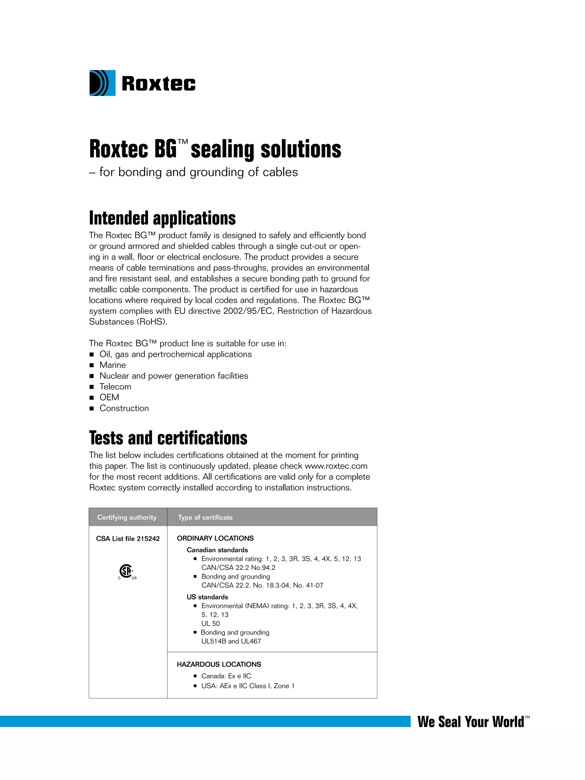 Roxtec RM BG B Sealing Solutions - Roxtec Frames, Modules for Roxtec BG ...