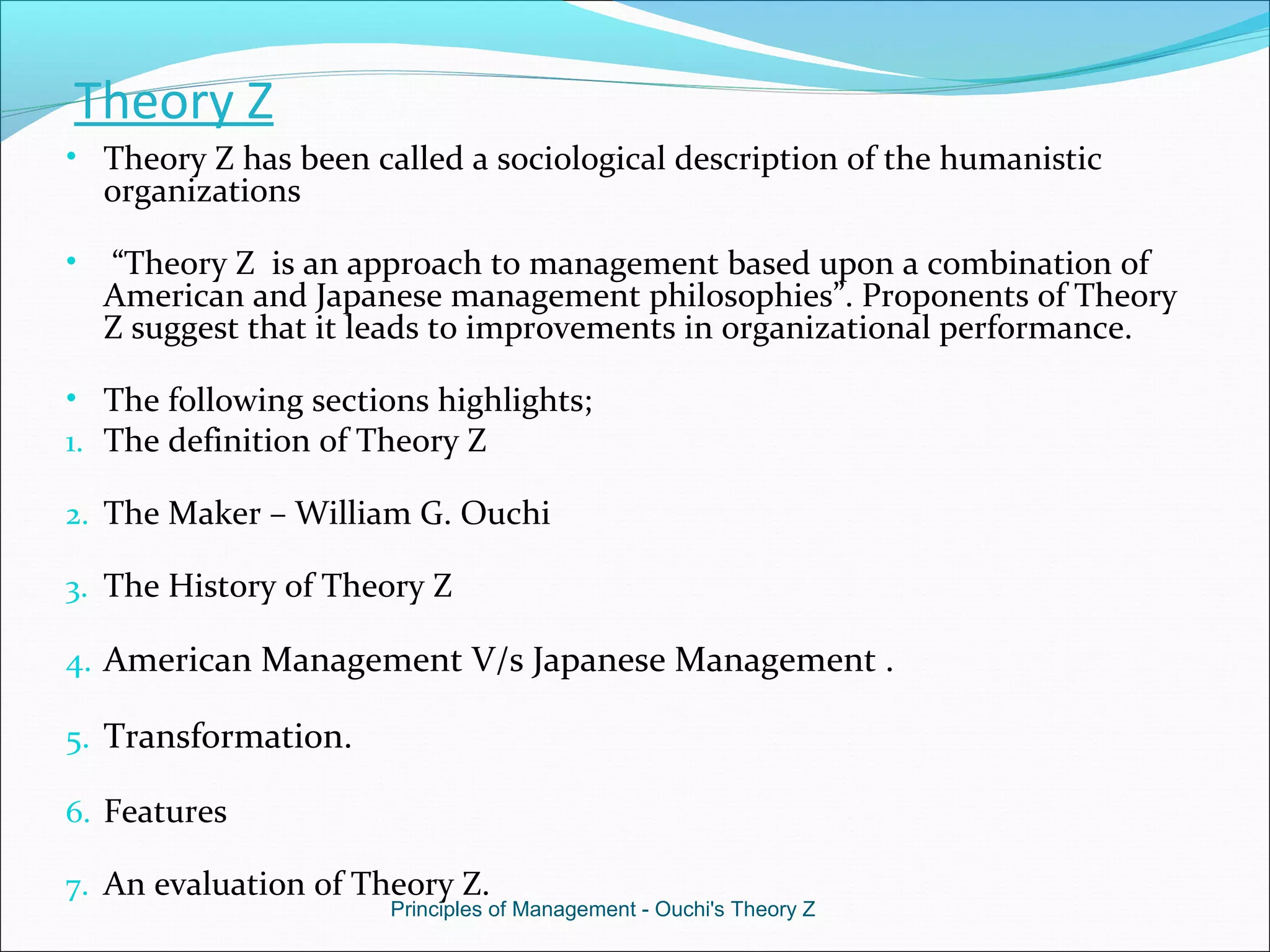 Ouchis theory z | PPT