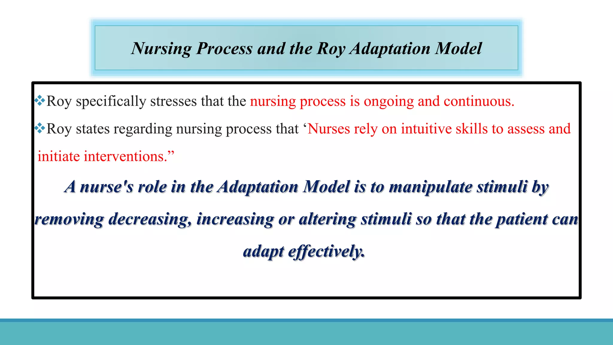 Roy's Adaptation Theory | PPTX