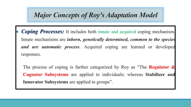 Roy's Adaptation Theory | PPTX