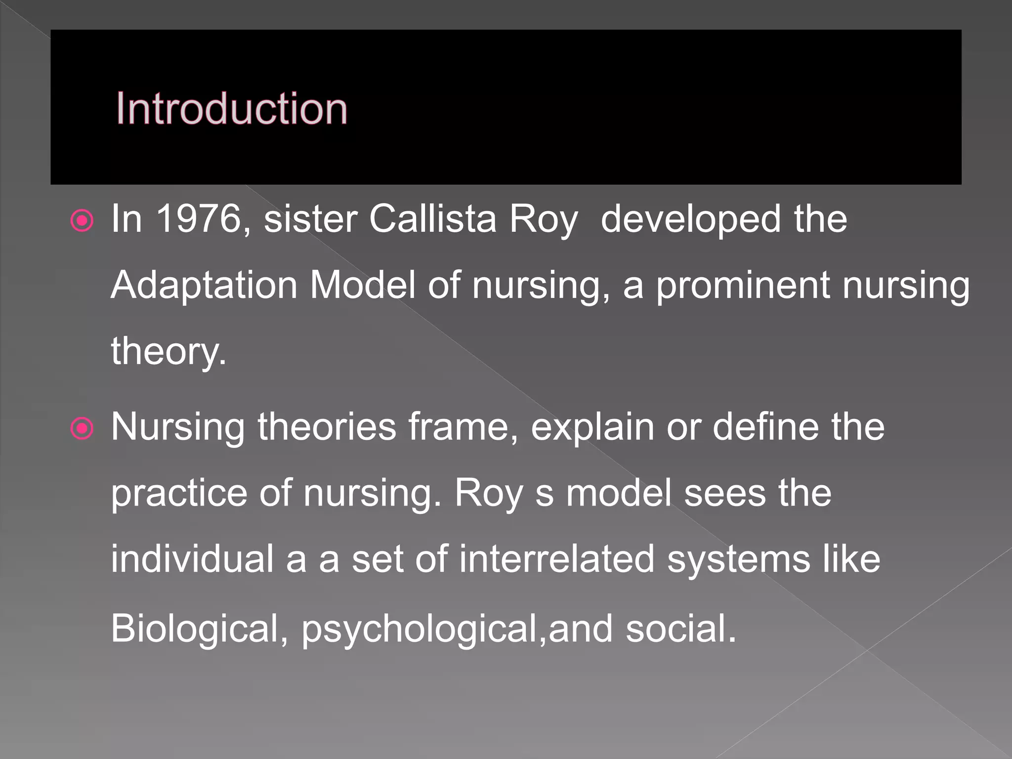 Roy' adaptation theory.pptx