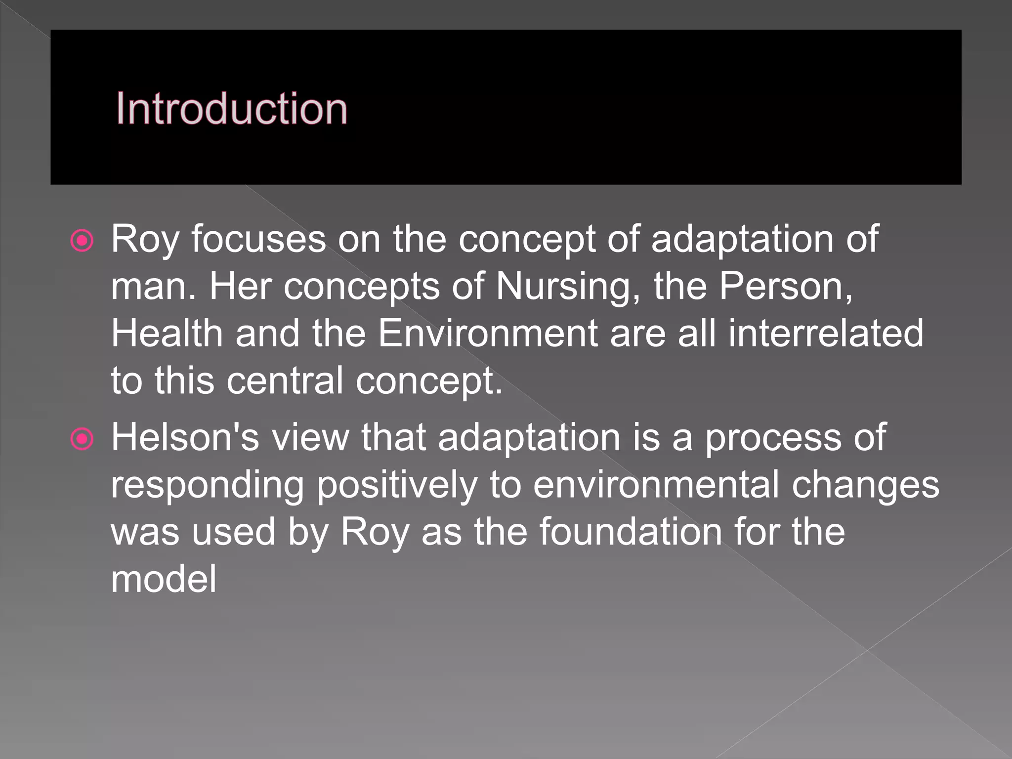 Roy' adaptation theory.pptx