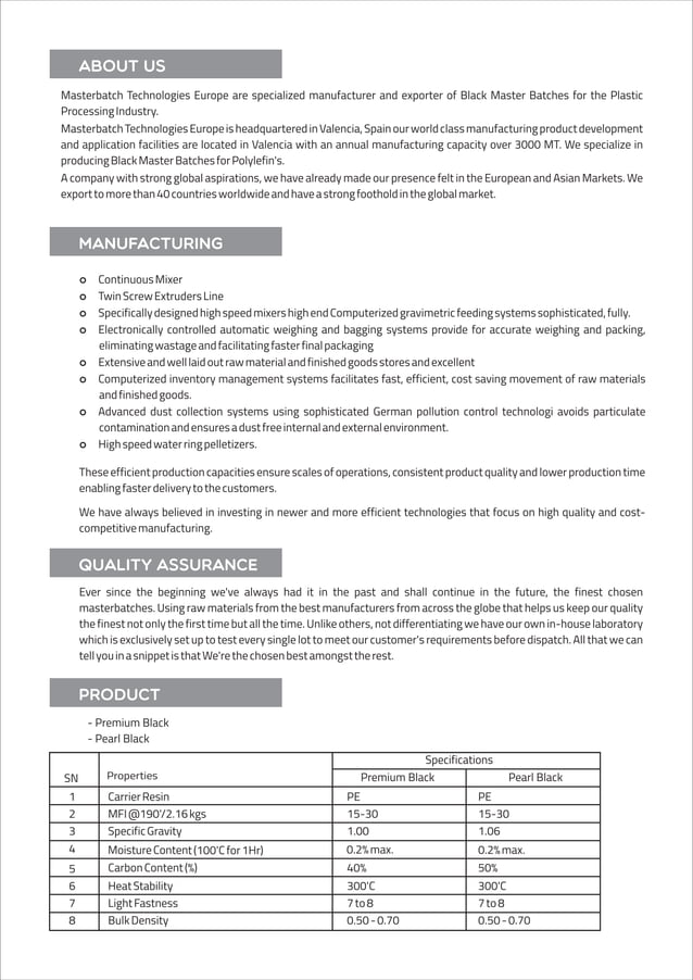 Masterbatch Technologies LLP, Mumbai, Renewable Products | PDF