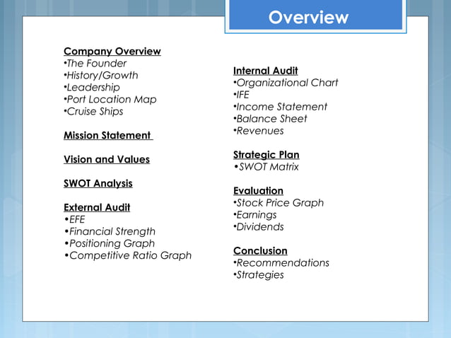 Strategic Management Case Study | PPT | Cruises | Travel Type