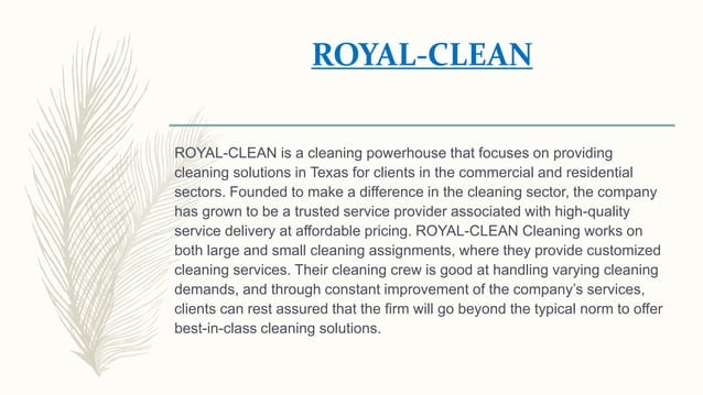 ROYAL CLEAN SERVICES. | PPT | Free Download