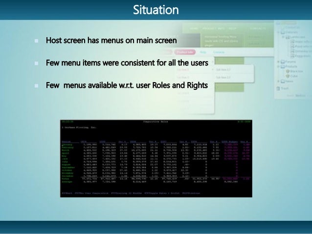 Menus Implementation with IBM Rational HATS