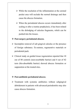 PERIODONTAL ABSCESS FINAL YEAR BDS PERIODONTICS | DOCX