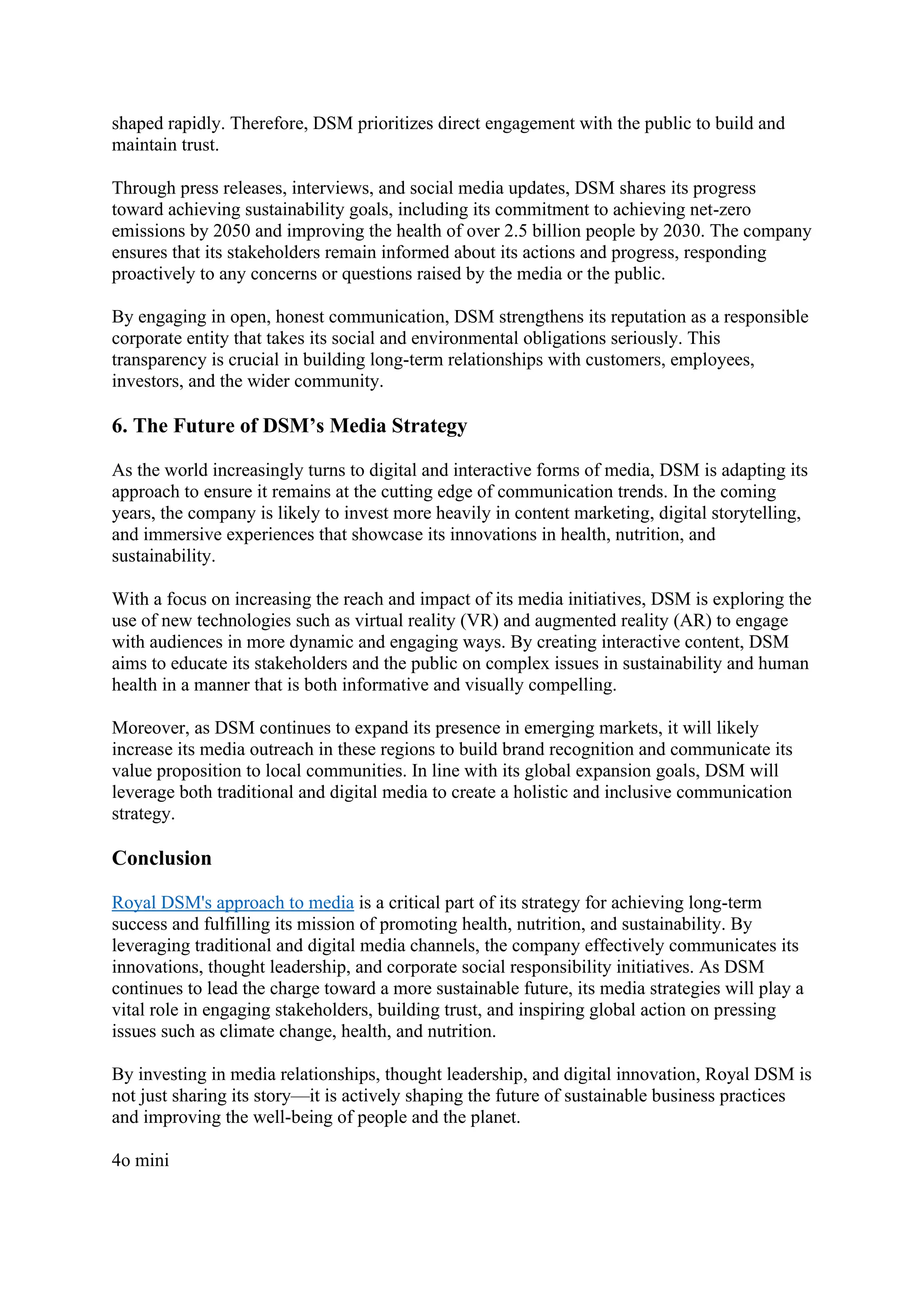 Royal DSM Newsroom: Press Releases & Business Insights" | PDF