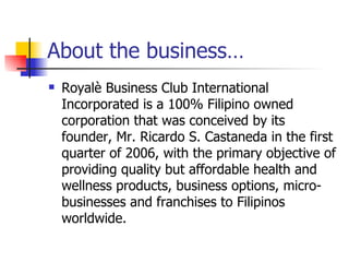 Royale business club international inc | PPT