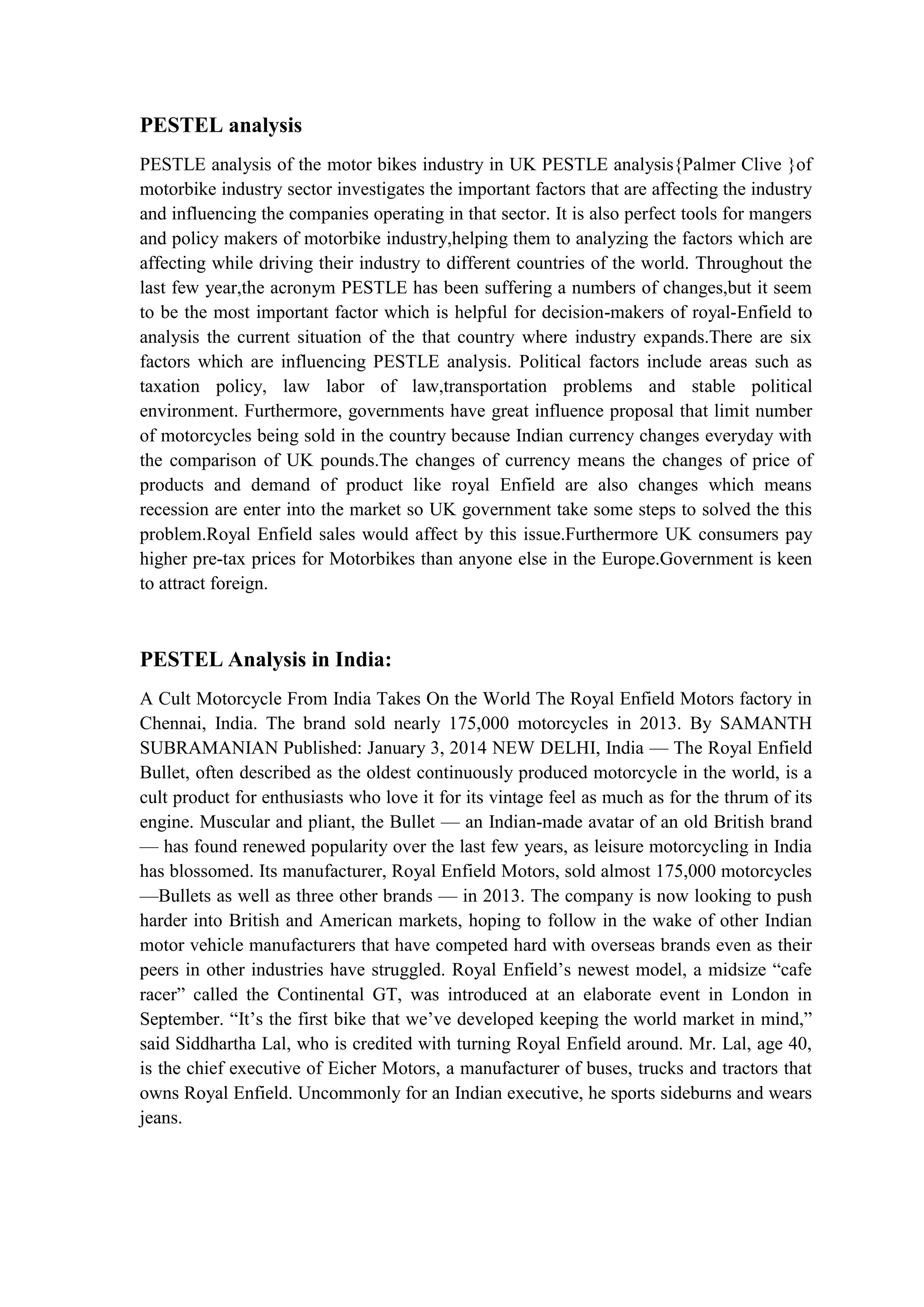 Royal Enfield project | PDF