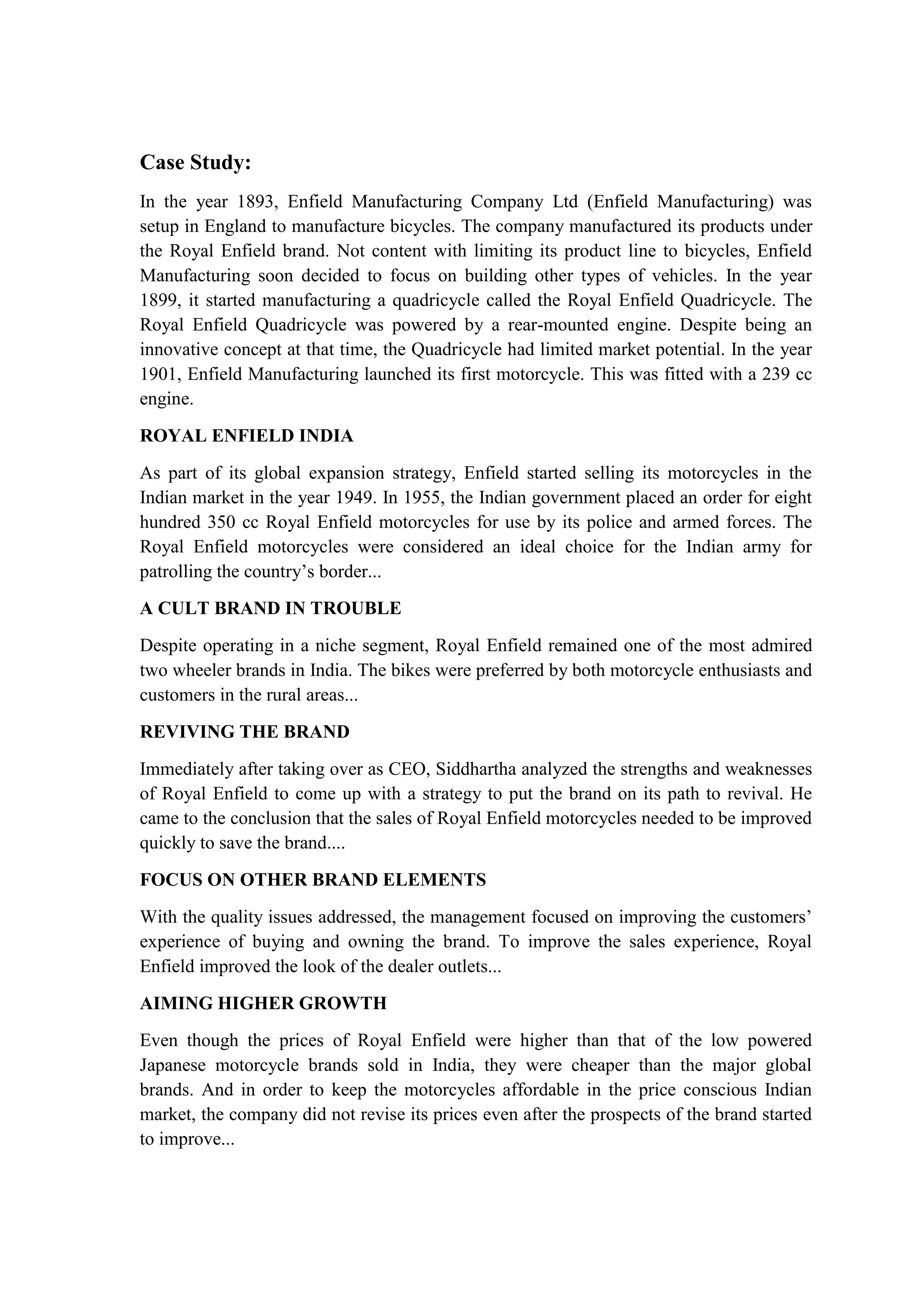 Royal Enfield project | PDF