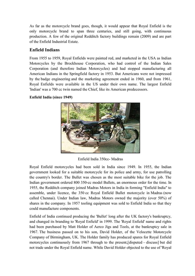 Royal Enfield project | PDF