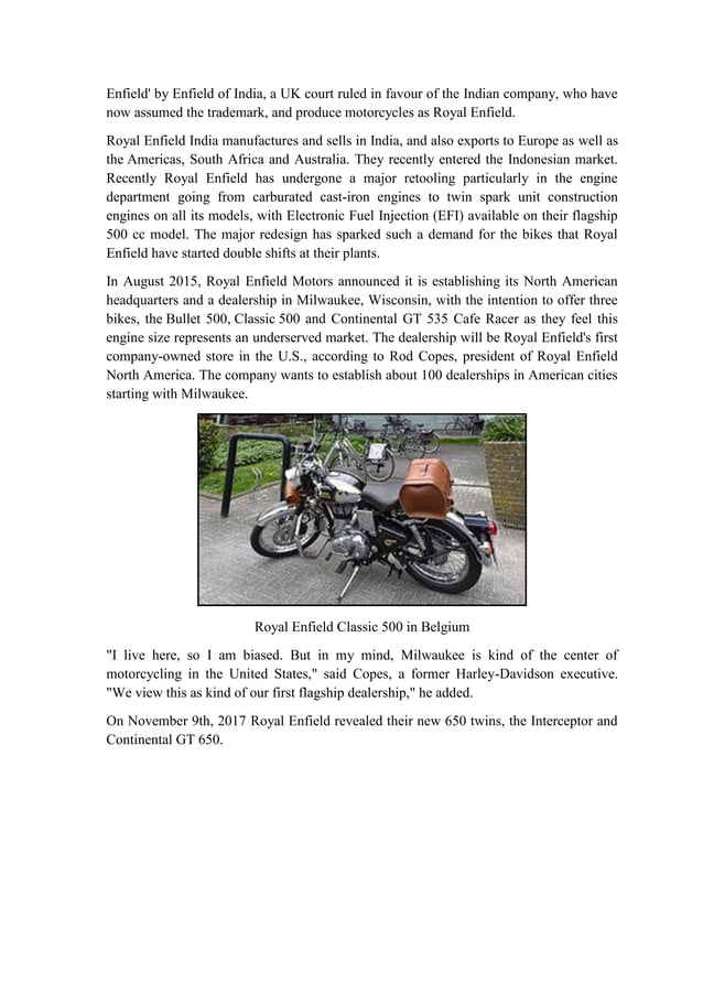 Royal Enfield project | PDF