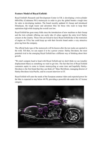 Royal Enfield project | PDF