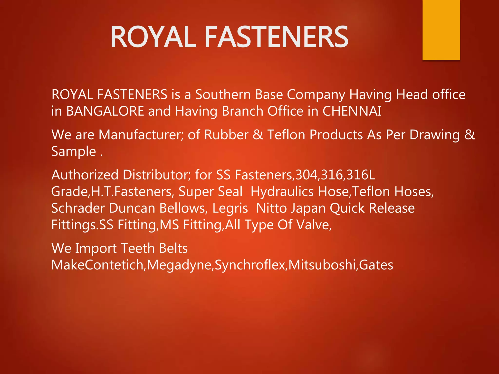 ROYAL FASTENERS | PPTX