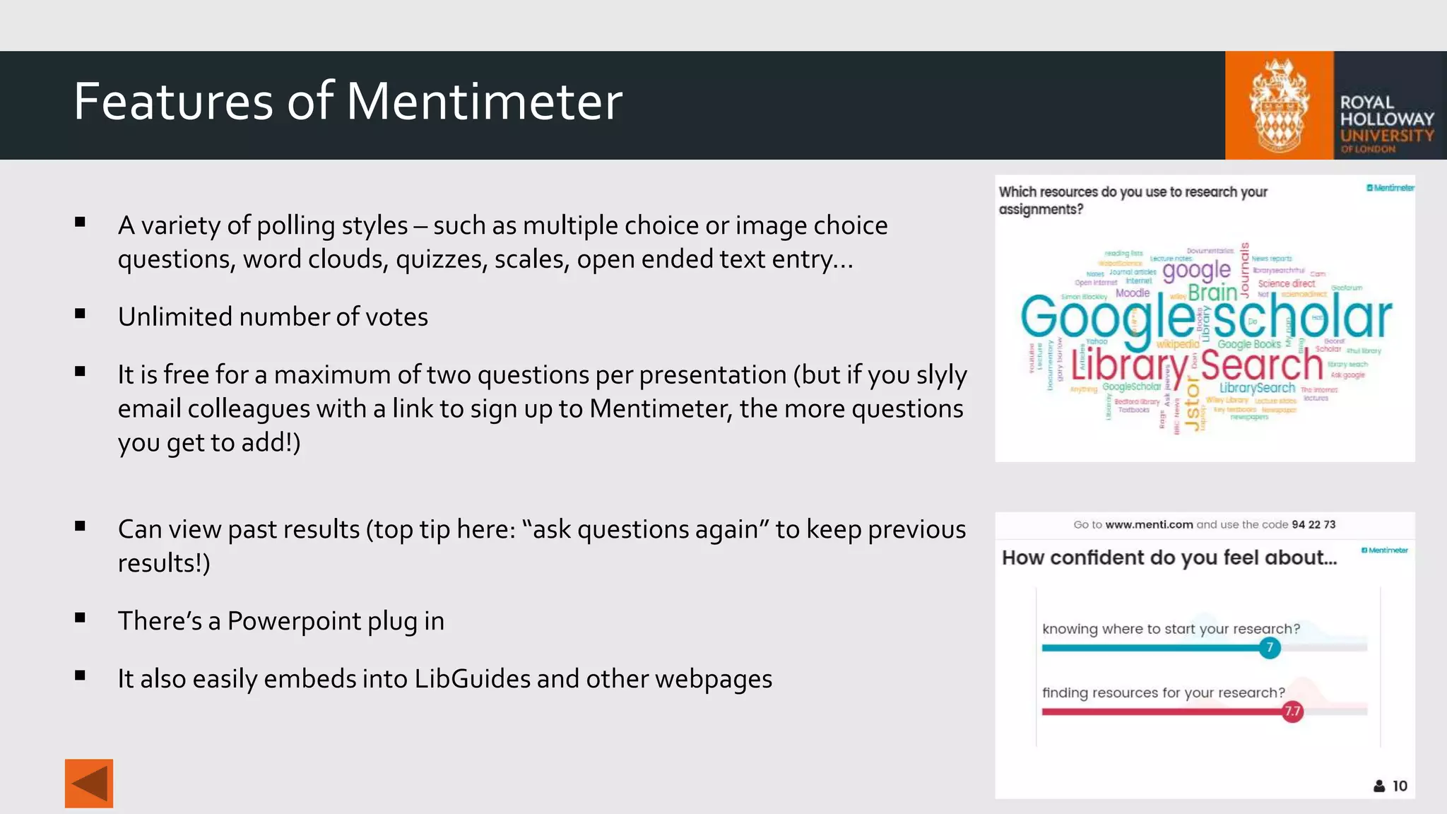 Using Mentimeter to gauge and engage science students in information skills - Workman & Sleeman ...