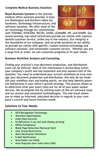 Royal medical market brochure | PDF | Business | Business and Finance