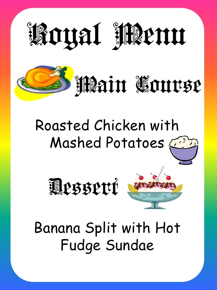 Royal menu example 1