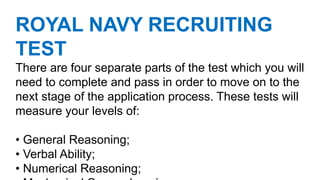 Royal Navy recruiting test questions, answers and explanations | PPT