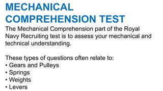 Royal Navy recruiting test questions, answers and explanations | PPTX